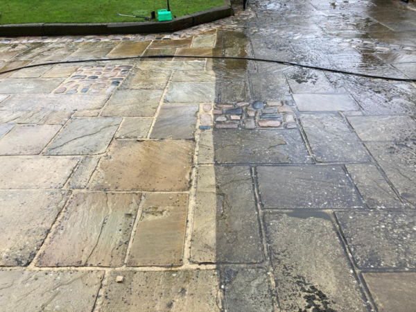 Before & after photos of Jet Washing in Surrey & South London